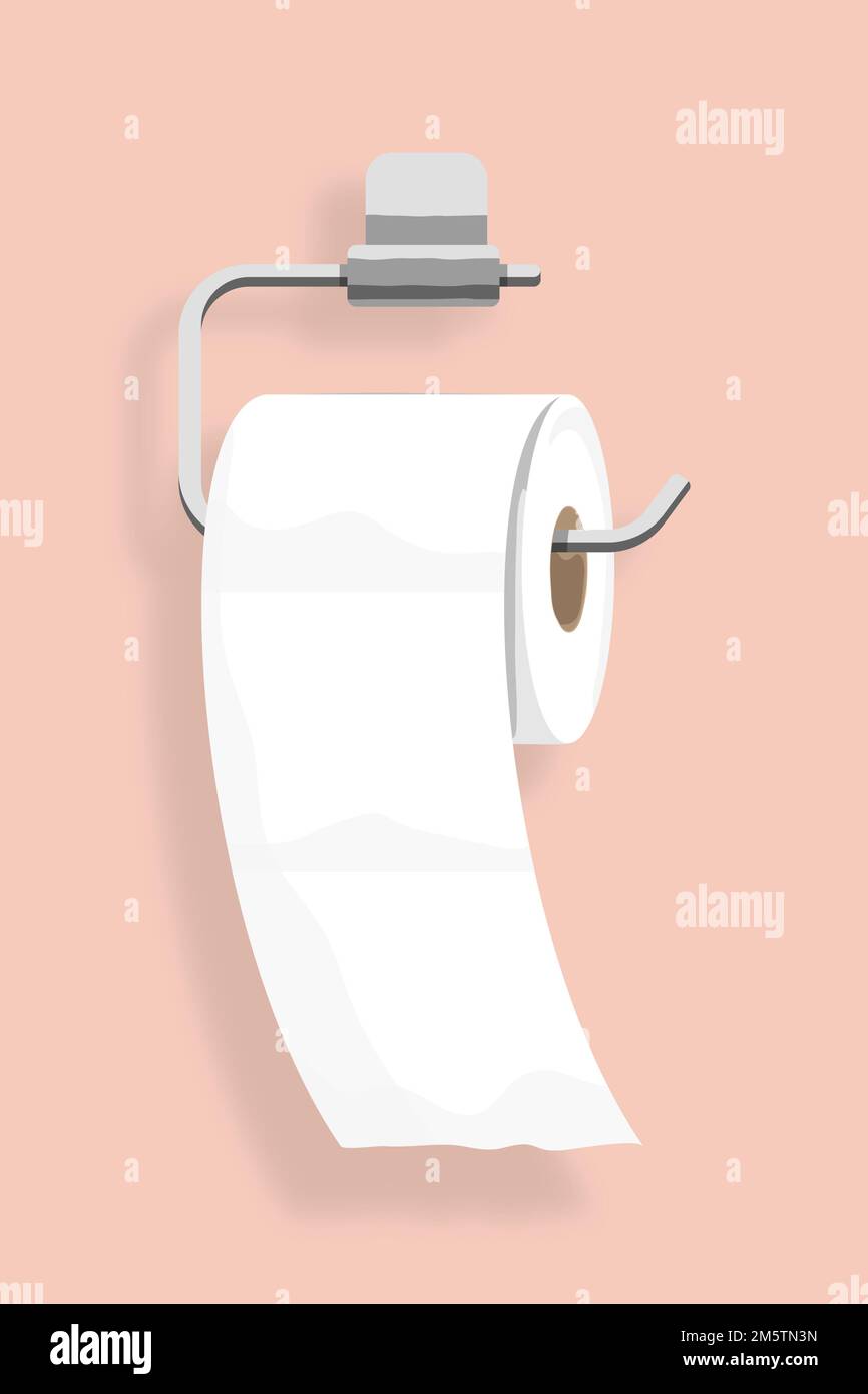 Toilet tissue hanging on a holder element vector Stock Vector Image ...