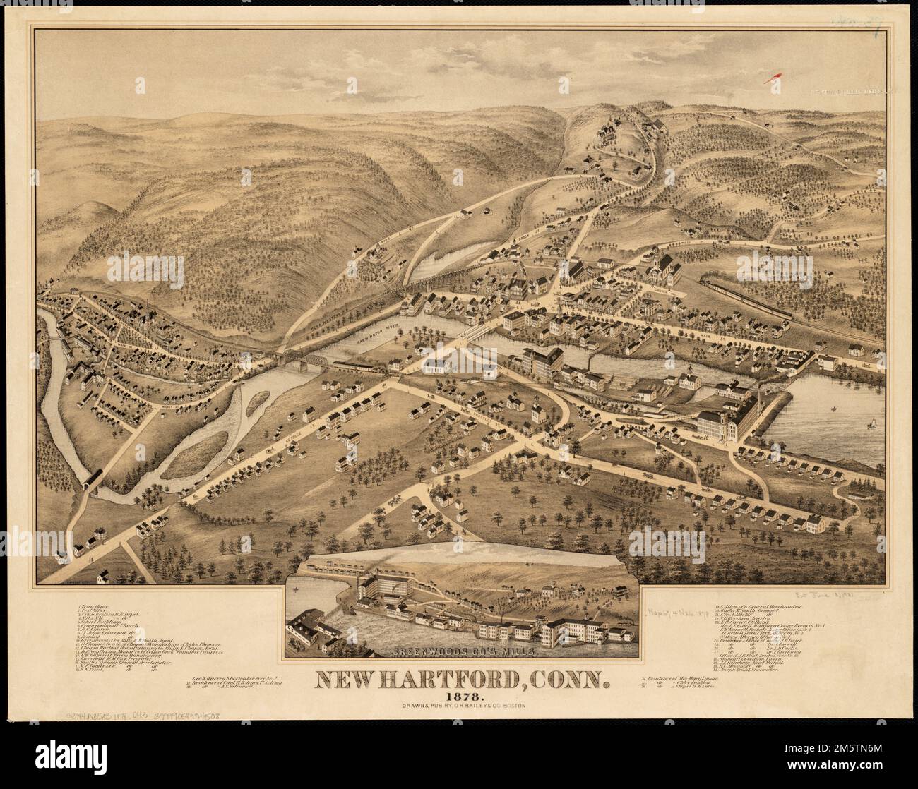 New Hartford, Conn : 1878. Bird's-eye view. Includes inset of ...