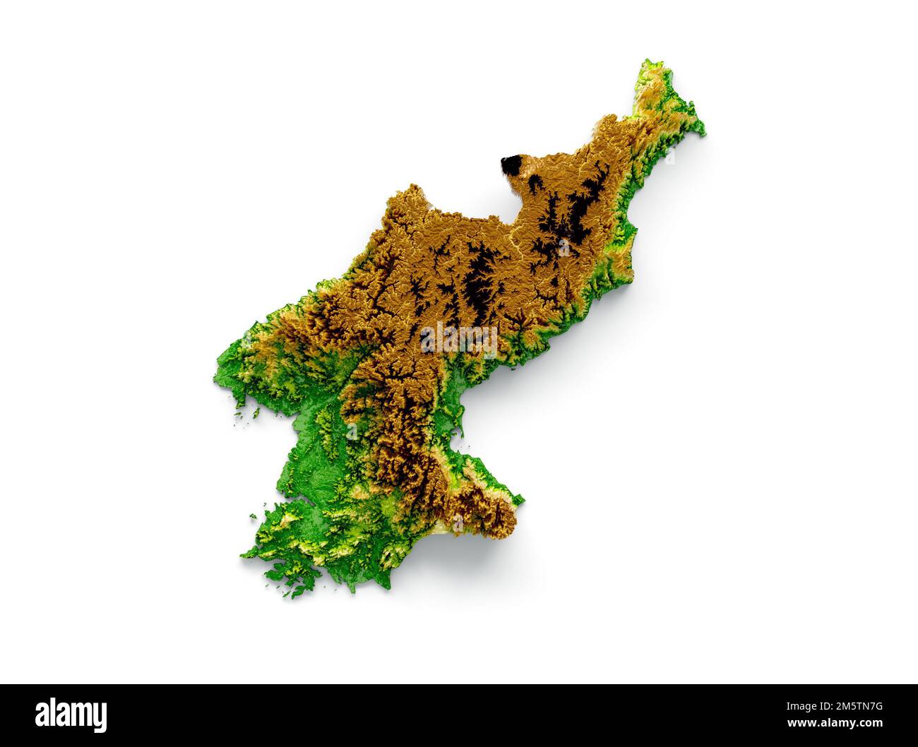 A 3d rendered illustration of a North Korea Map isolated on a white ...