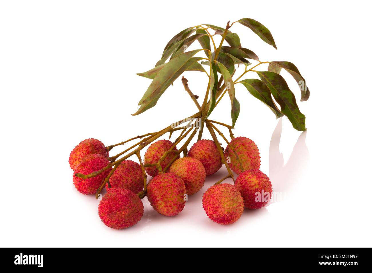 Fresh lychees isolated on white background Stock Photo - Alamy