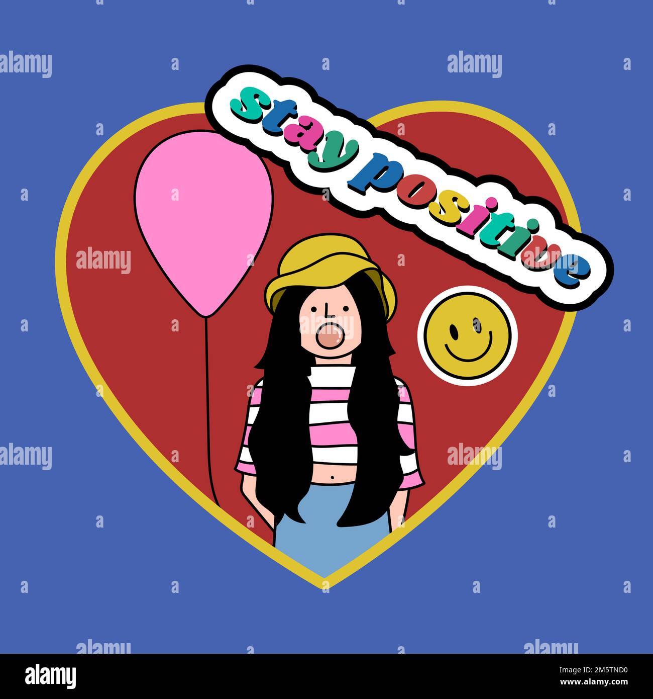 Stay positive youth day sticker design resource vector Stock Vector ...