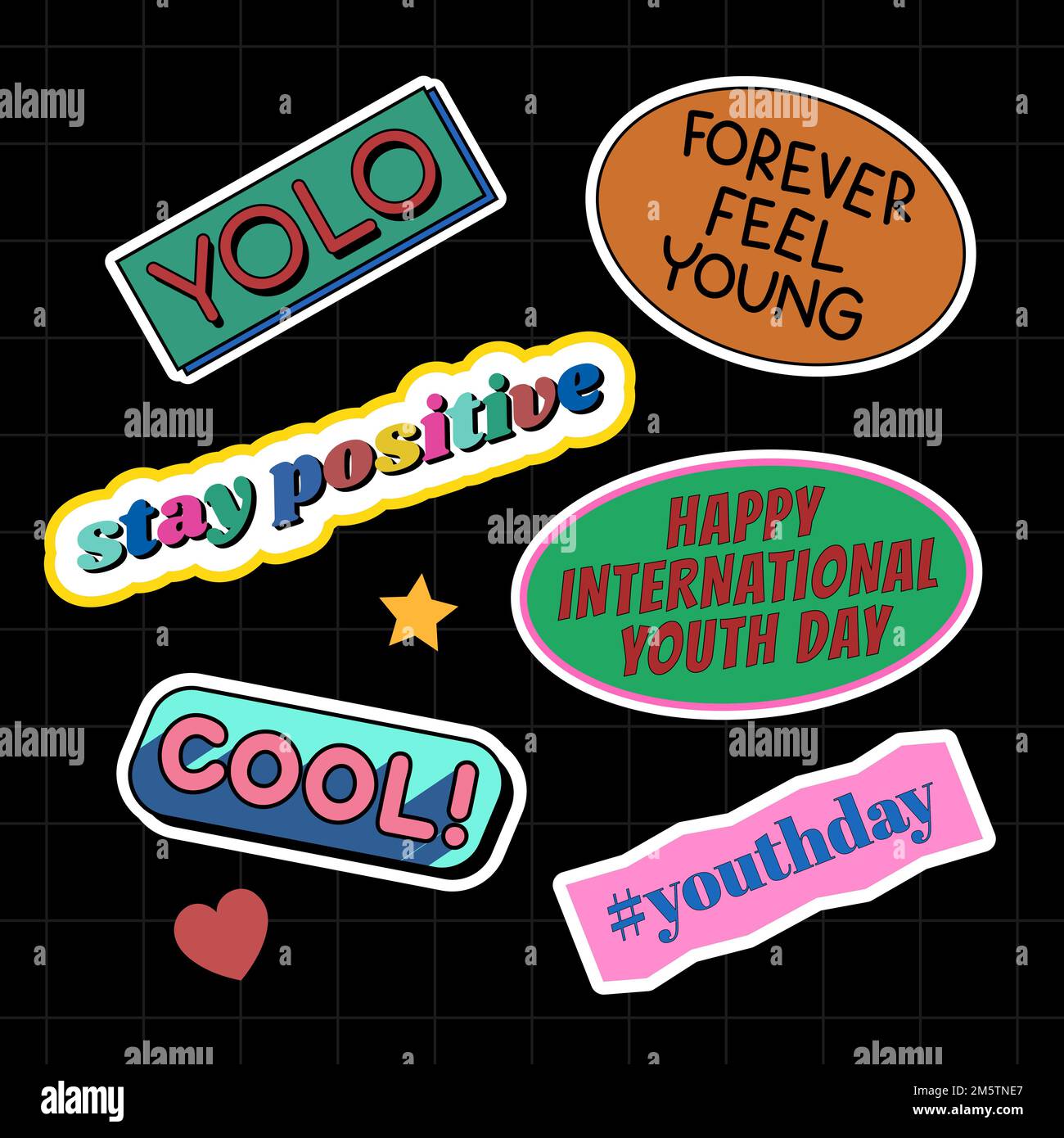 Fun and colorful word stickers set vect Stock Vector Image & Art - Alamy