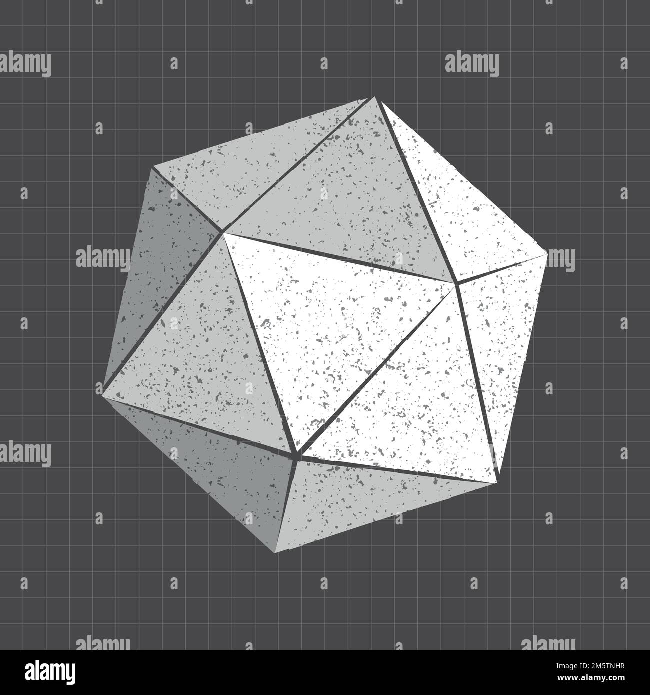 Gray 3D icosahedron on a black background vector Stock Vector Image ...
