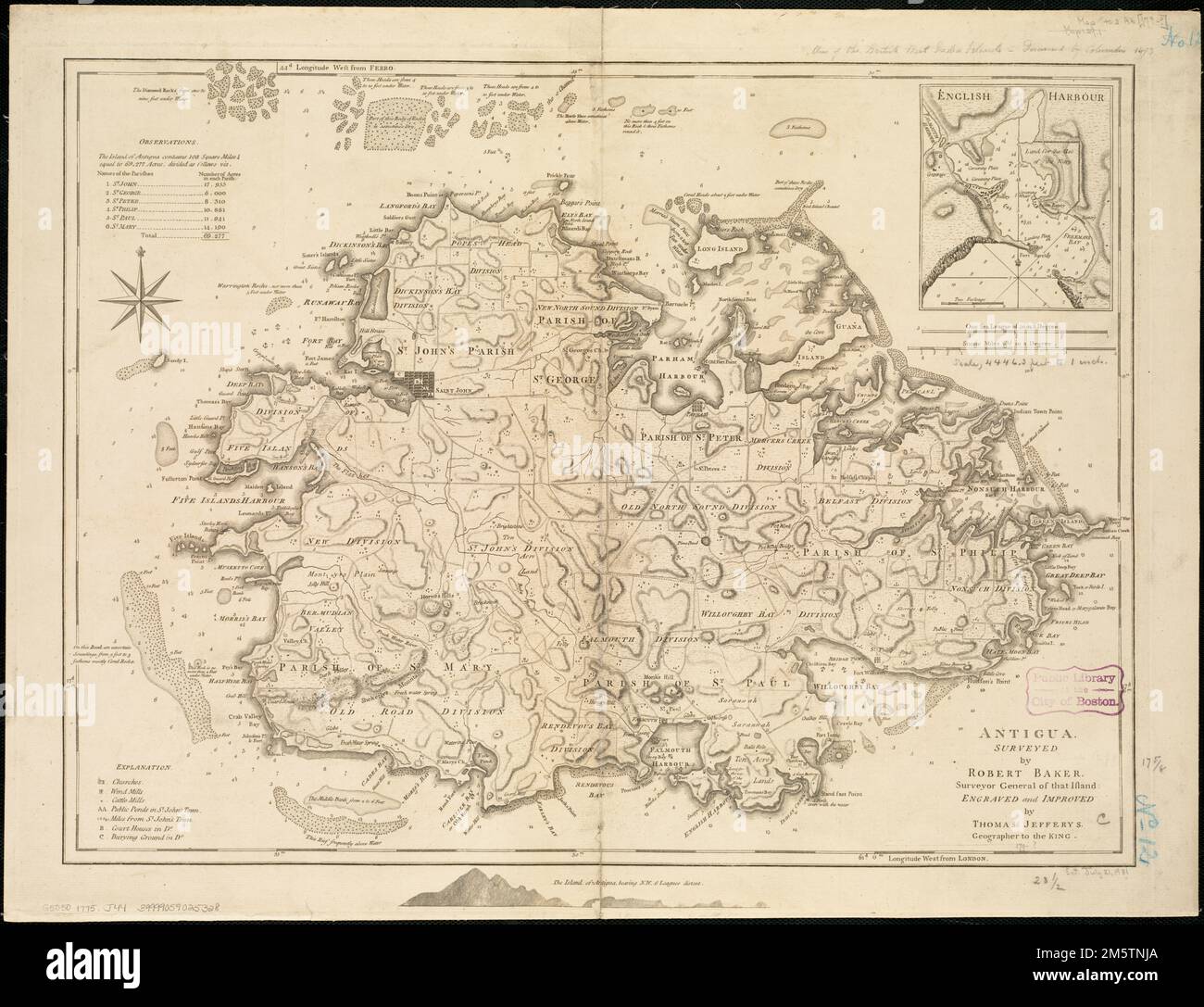 Map of english harbour antigua hi-res stock photography and images - Alamy