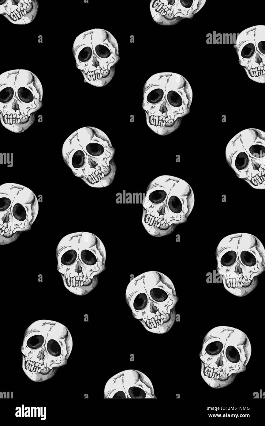 Vintage skull pattern background vector Stock Vector Image & Art - Alamy