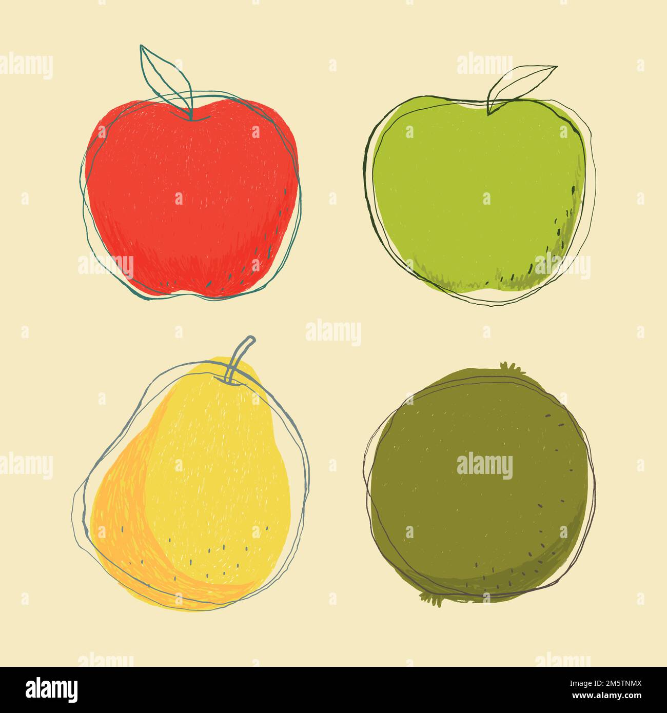 Minimal fruit logo vector hand drawn set Stock Vector Image & Art - Alamy