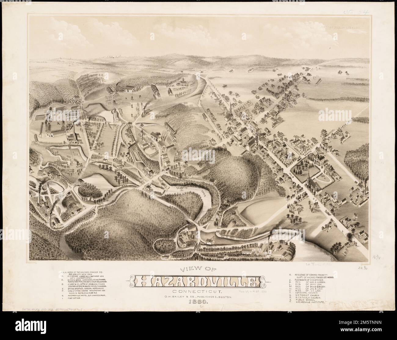 View of Hazardville, Connecticut. Bird's-eye view. Indexed for points ...