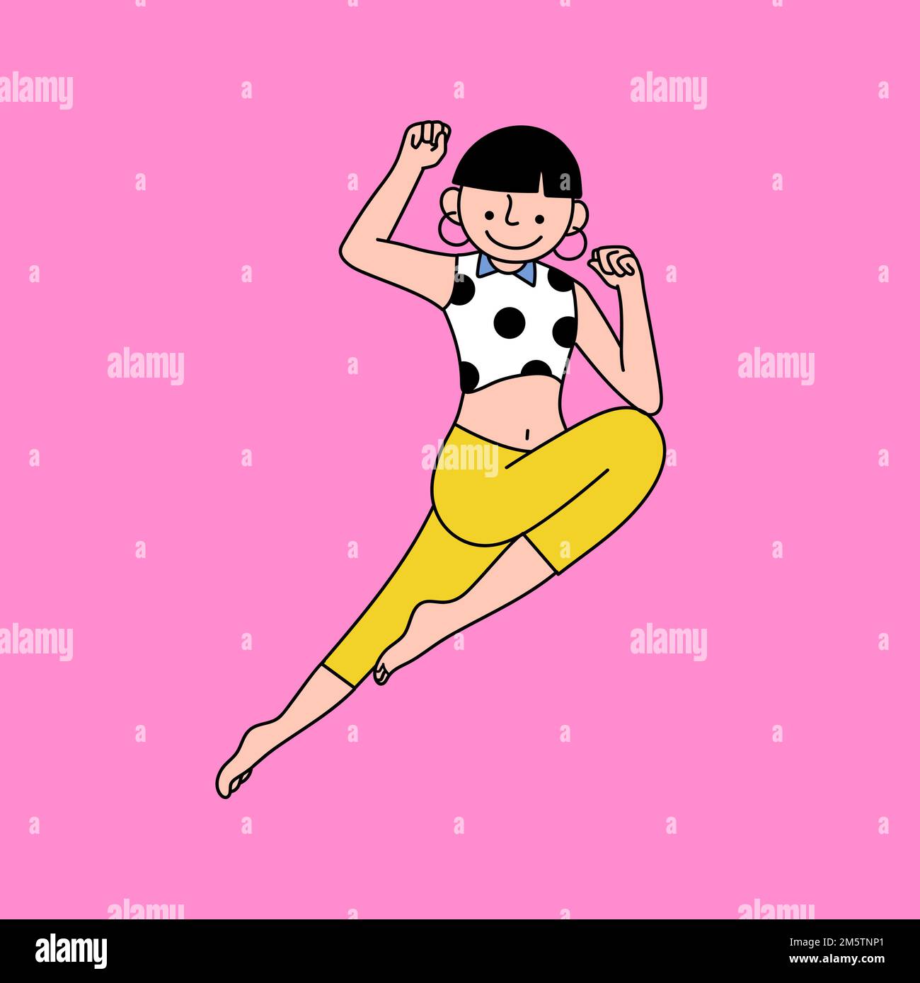 Cool woman character on pink background vector Stock Vector Image & Art ...