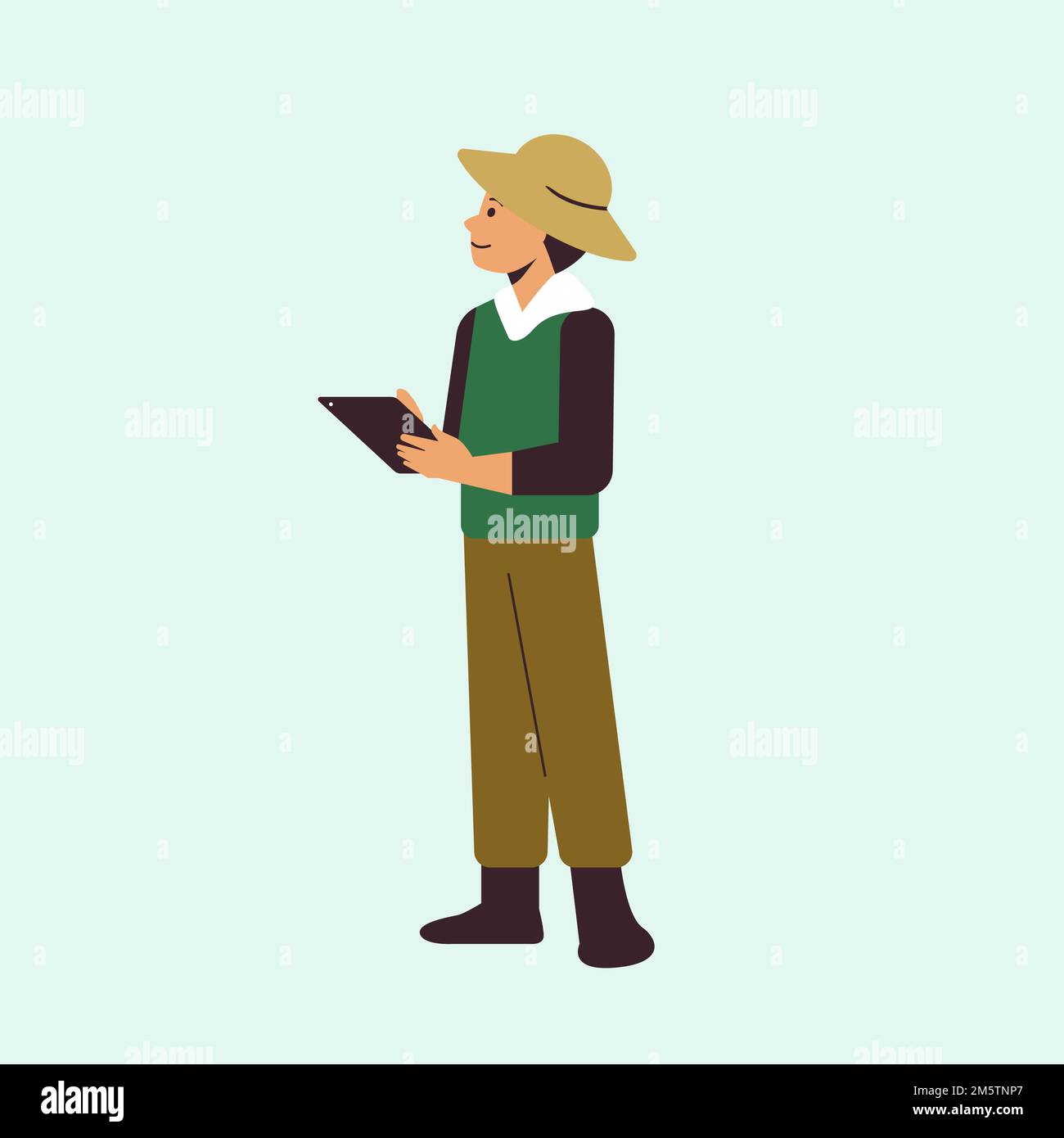 Farmer using agricultural technology vector Stock Vector Image & Art ...