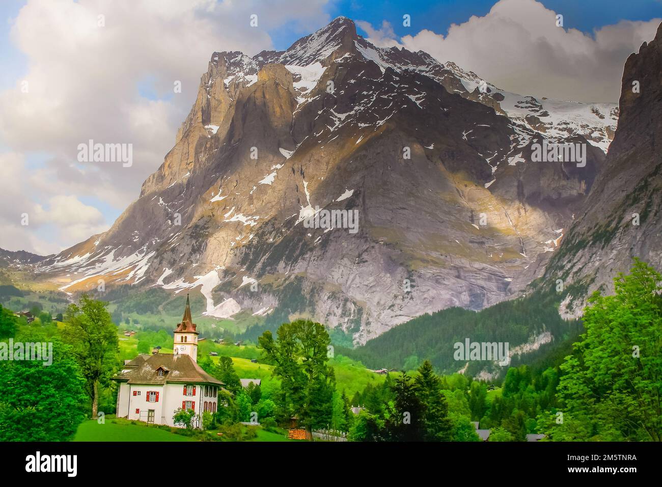 Grindelwald alpine village near Interlaken in the canton of Bern, Swiss ...