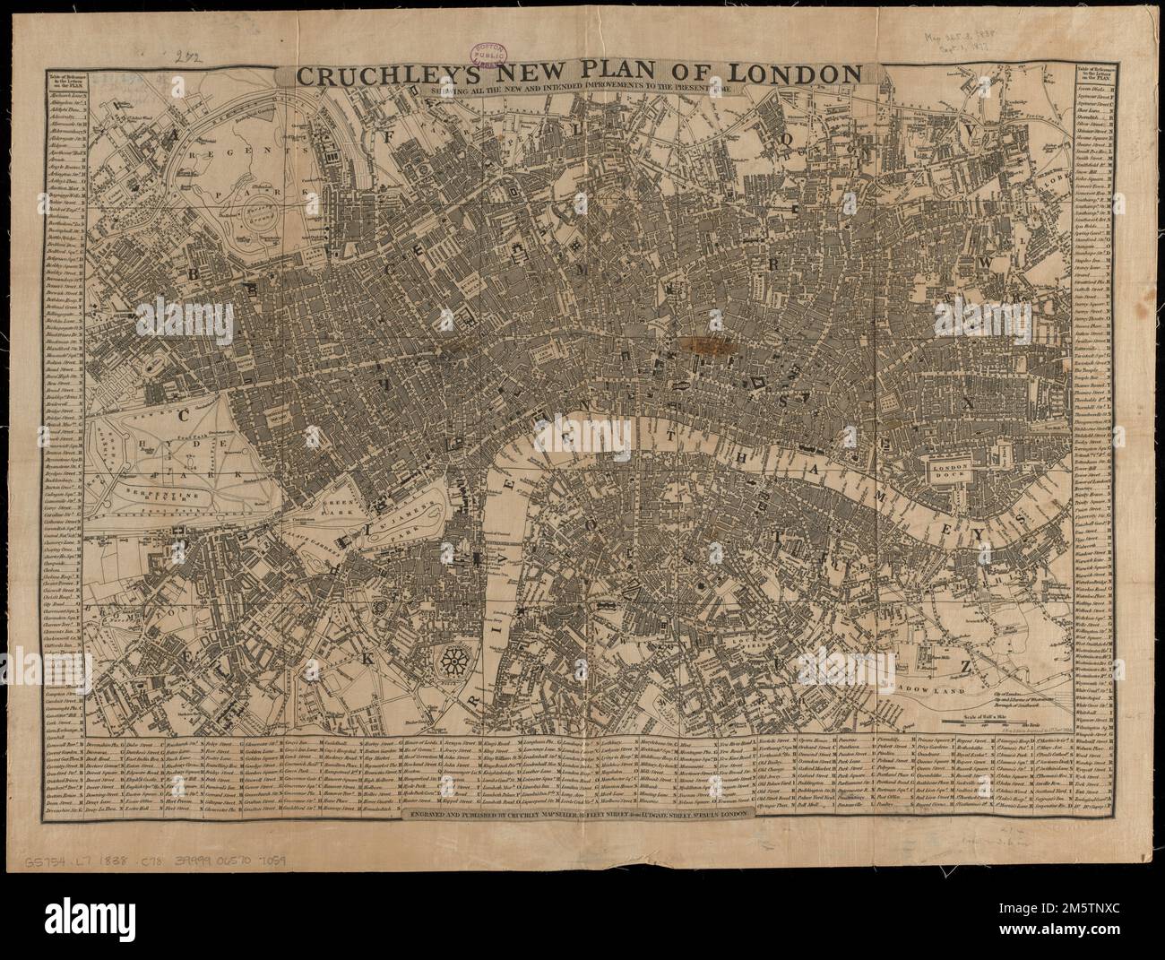 Cruchley’s new plan of london hi-res stock photography and images - Alamy