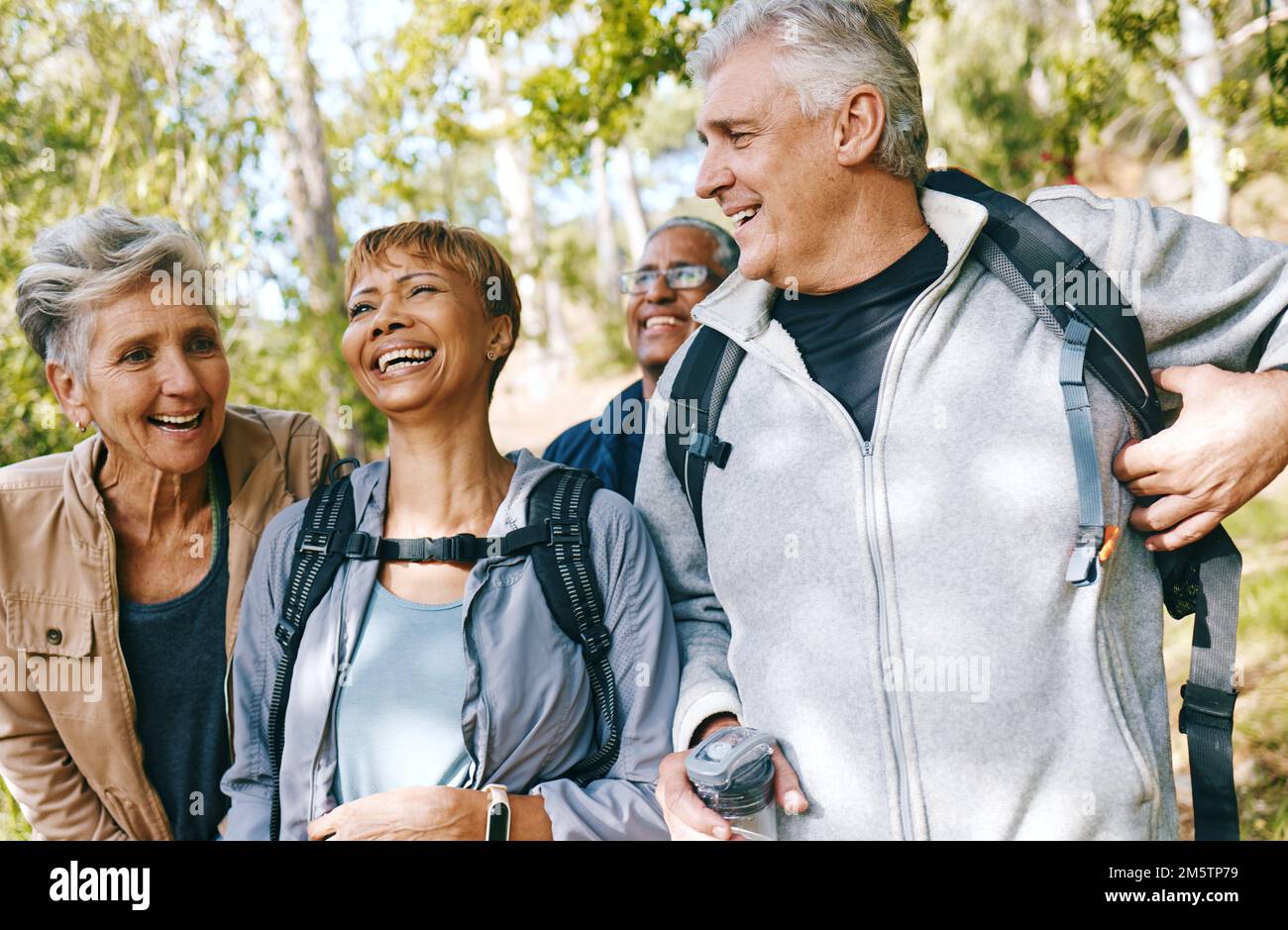 Happy Diverse Elderly People