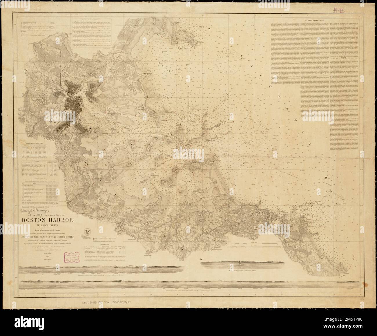 Boston Harbor, Massachusetts. Depths shown by soundings. Relief shown ...