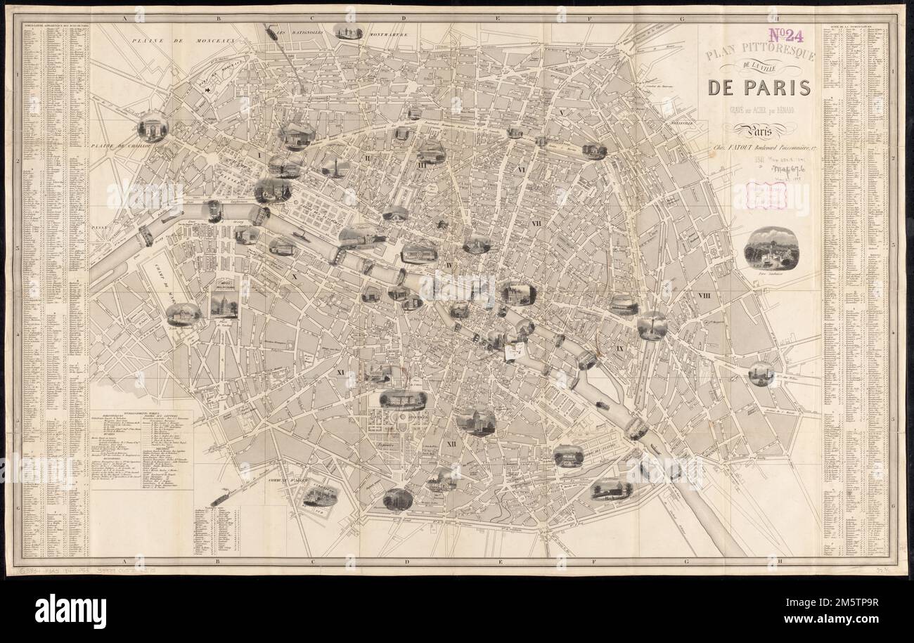 Plan pittoresque de la ville de Paris. Conservation of this piece was ...