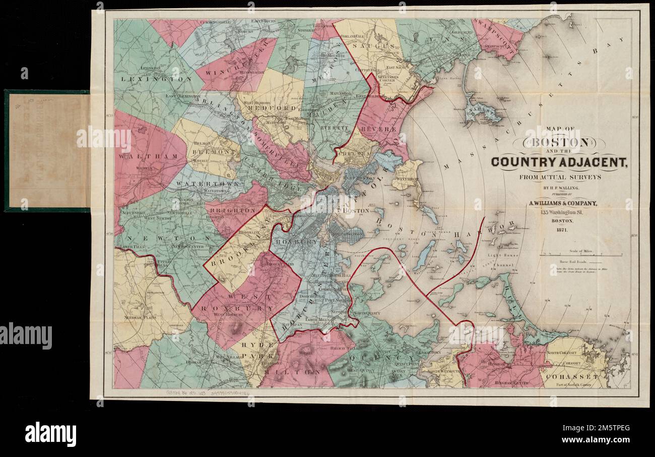Map of Boston and the country adjacent, from actual surveys. Relief ...