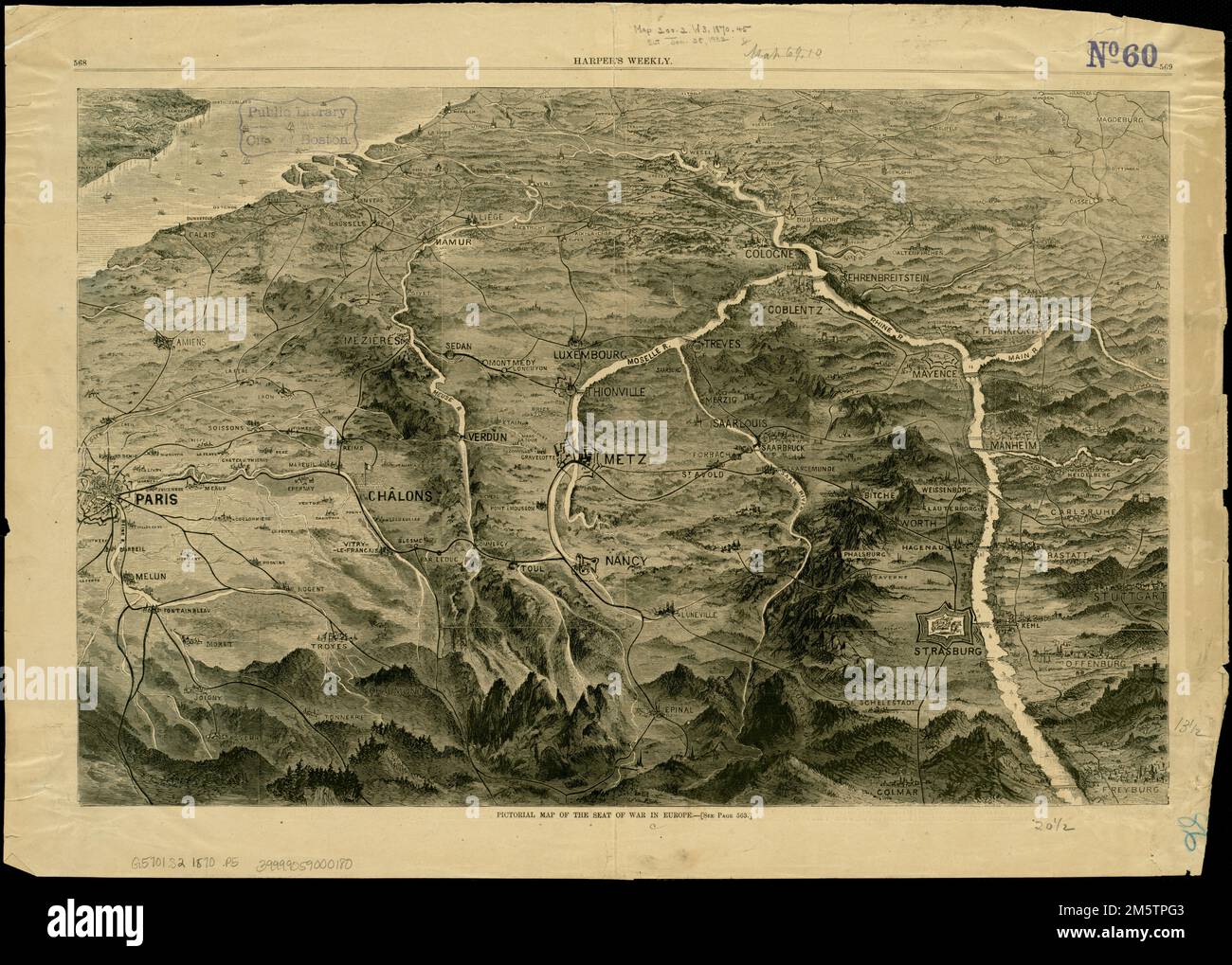 Pictorial map of the seat of war in Europe. Bird's-eye view. Depicts ...
