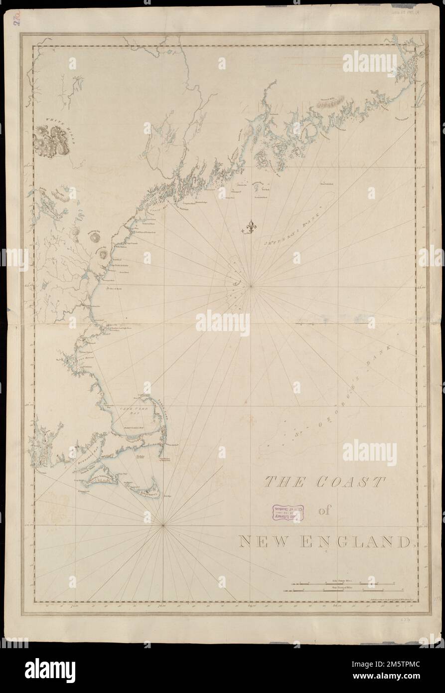 The coast of New England. Relief shown by hachures and shading. Depths ...