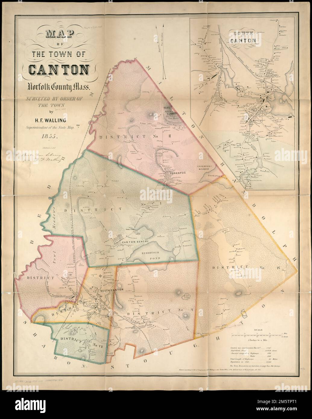 Map of the town of Canton, Norfolk County, Mass. Relief shown by ...