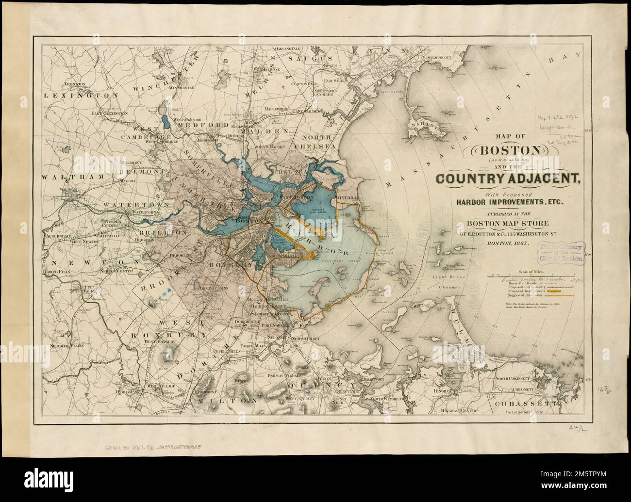 Map of Boston (as it should be) and the country adjacent, with proposed ...
