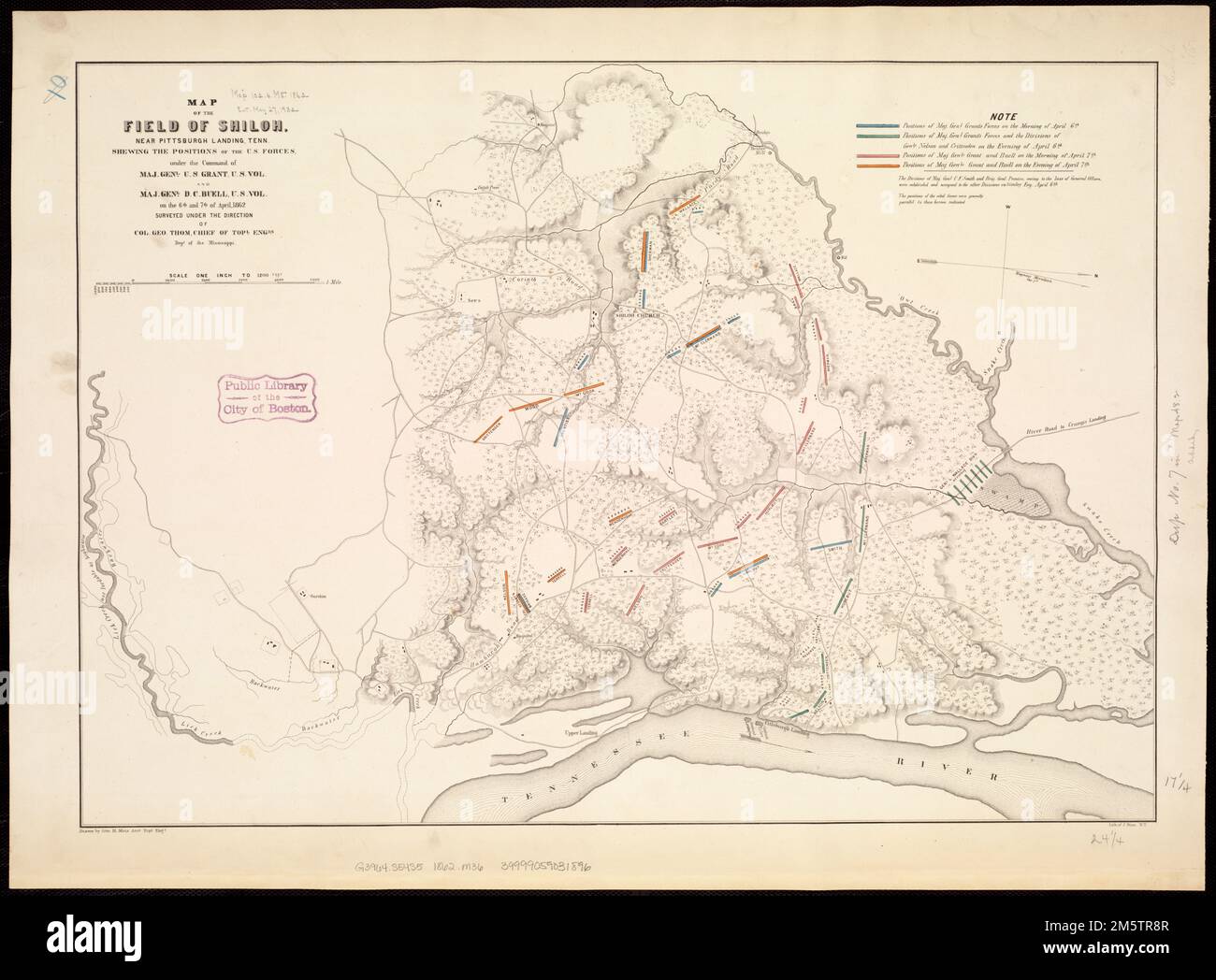 Map of the field of Shiloh, near Pittsburgh Landing, Tenn., shewing the ...