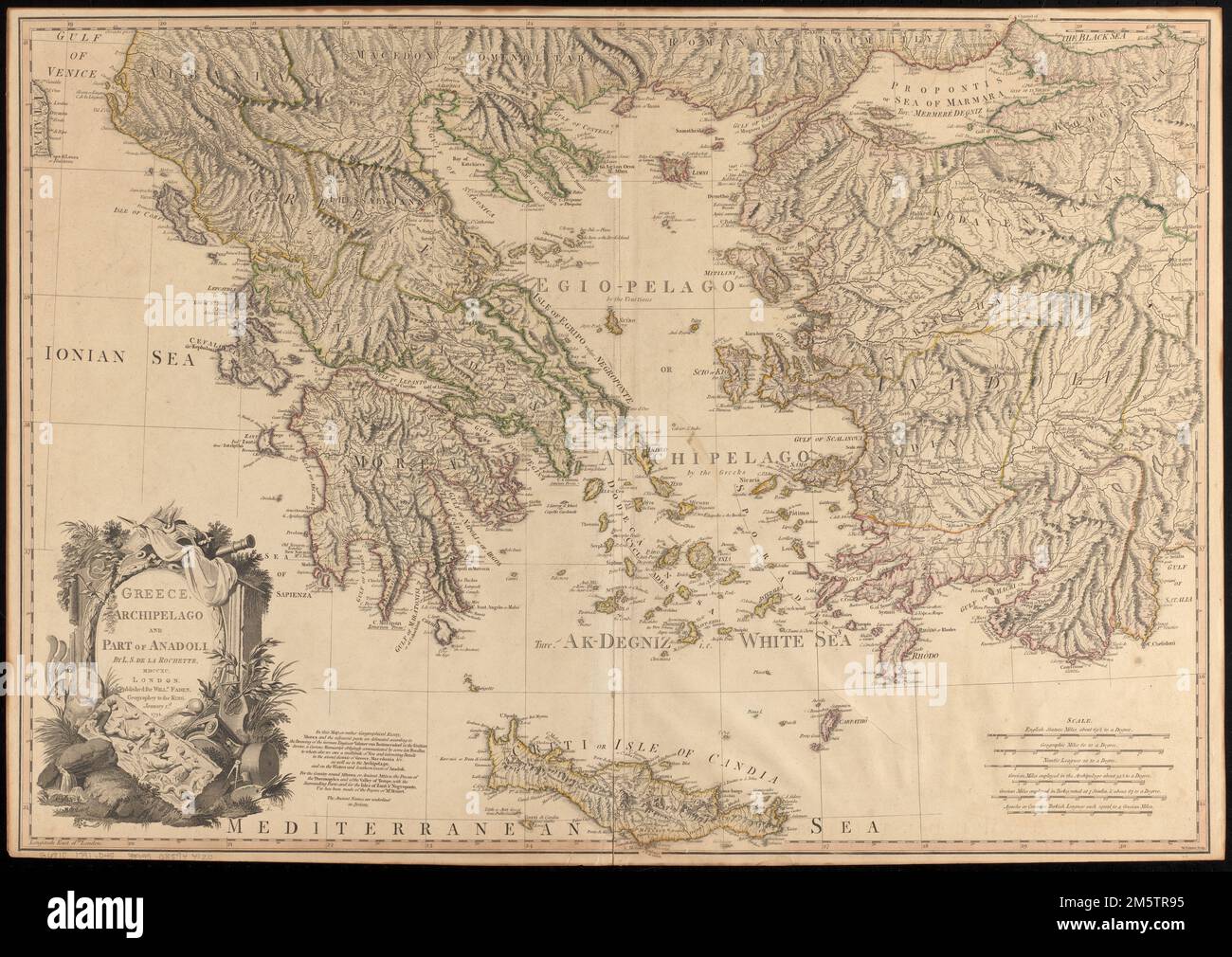 Greece, Archipelago and part of Anadoli. Relief shown by hachures ...