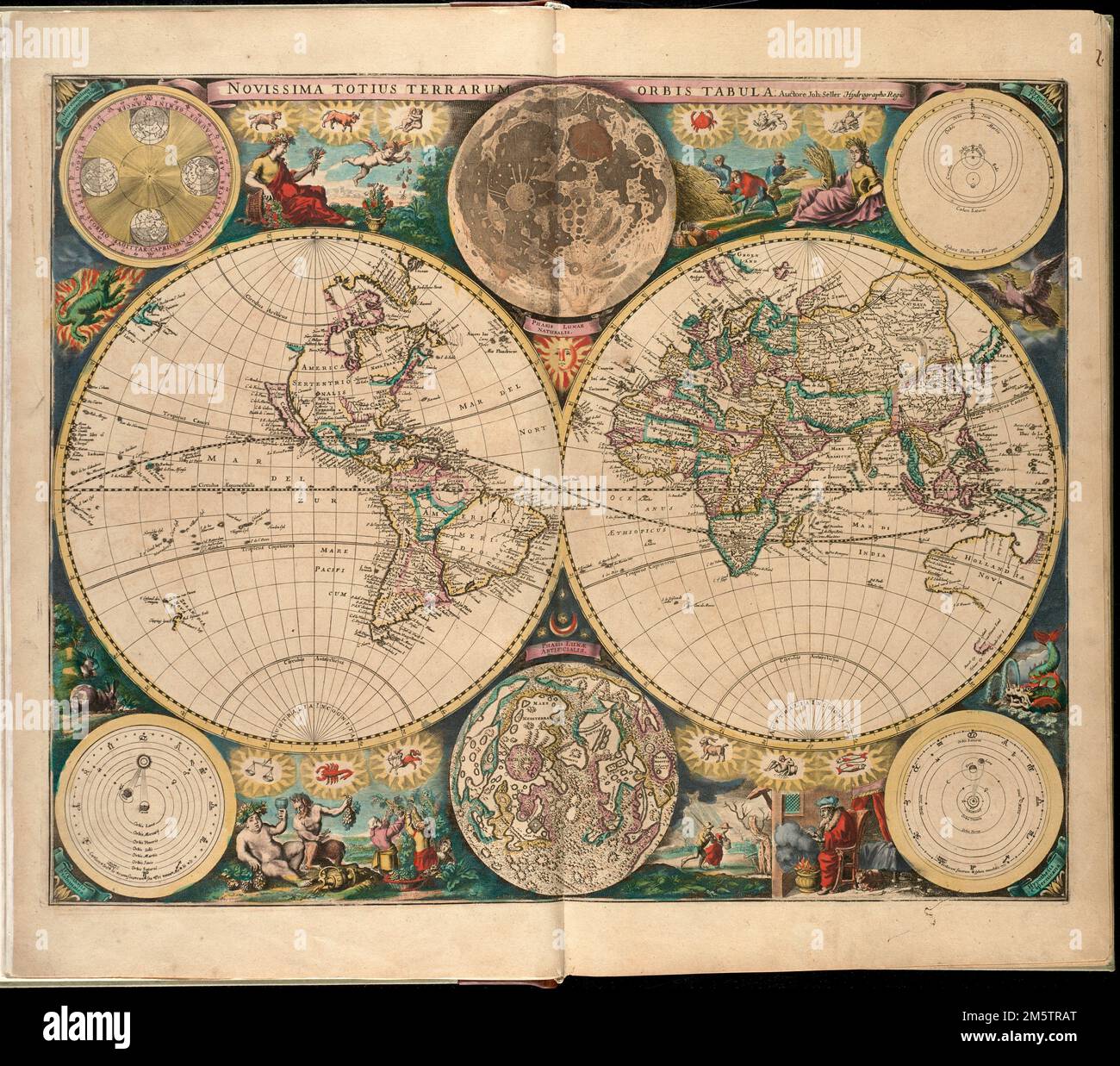 Novissima totius terrarum orbis tabula. Relief shown pictorially ...