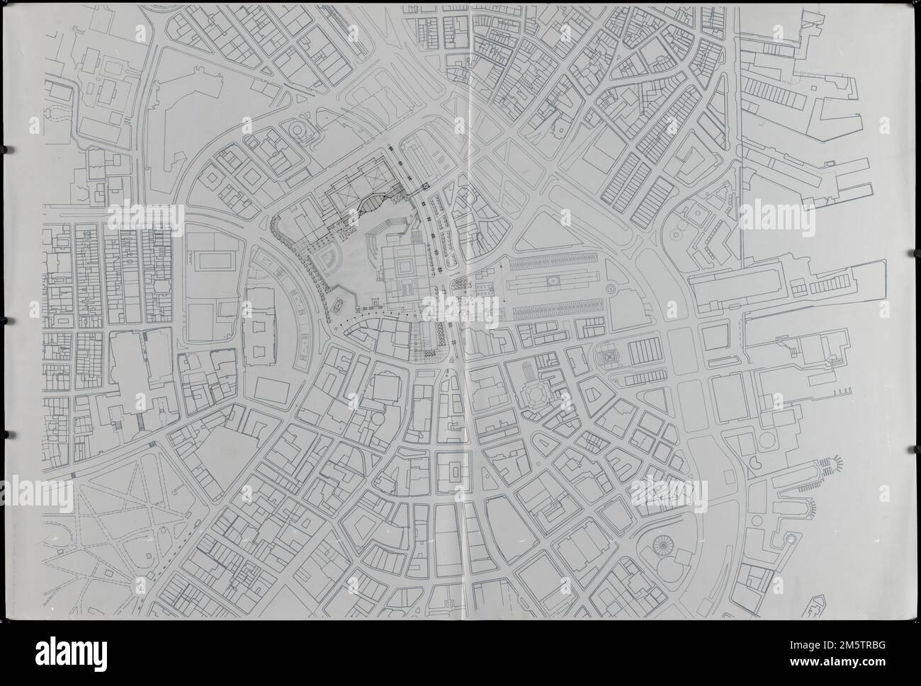 Landscaping plan of City Hall Plaza, Boston.. Outline map of the ...