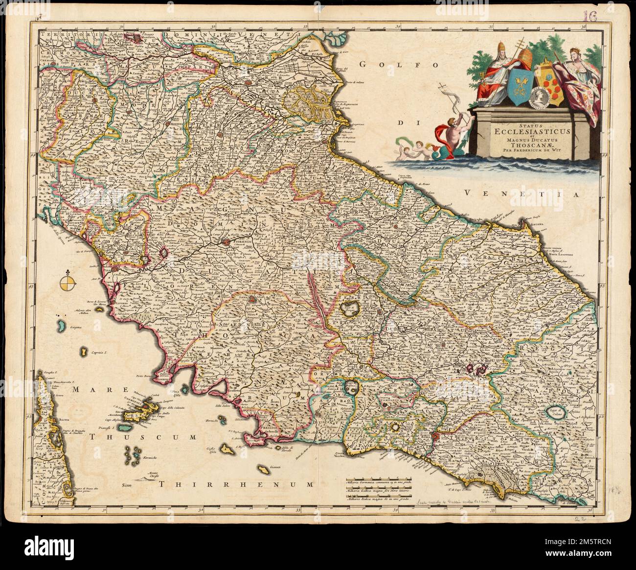 Status ecclesiasticus et magnus ducatus Thoscanae. Map of the Grand ...