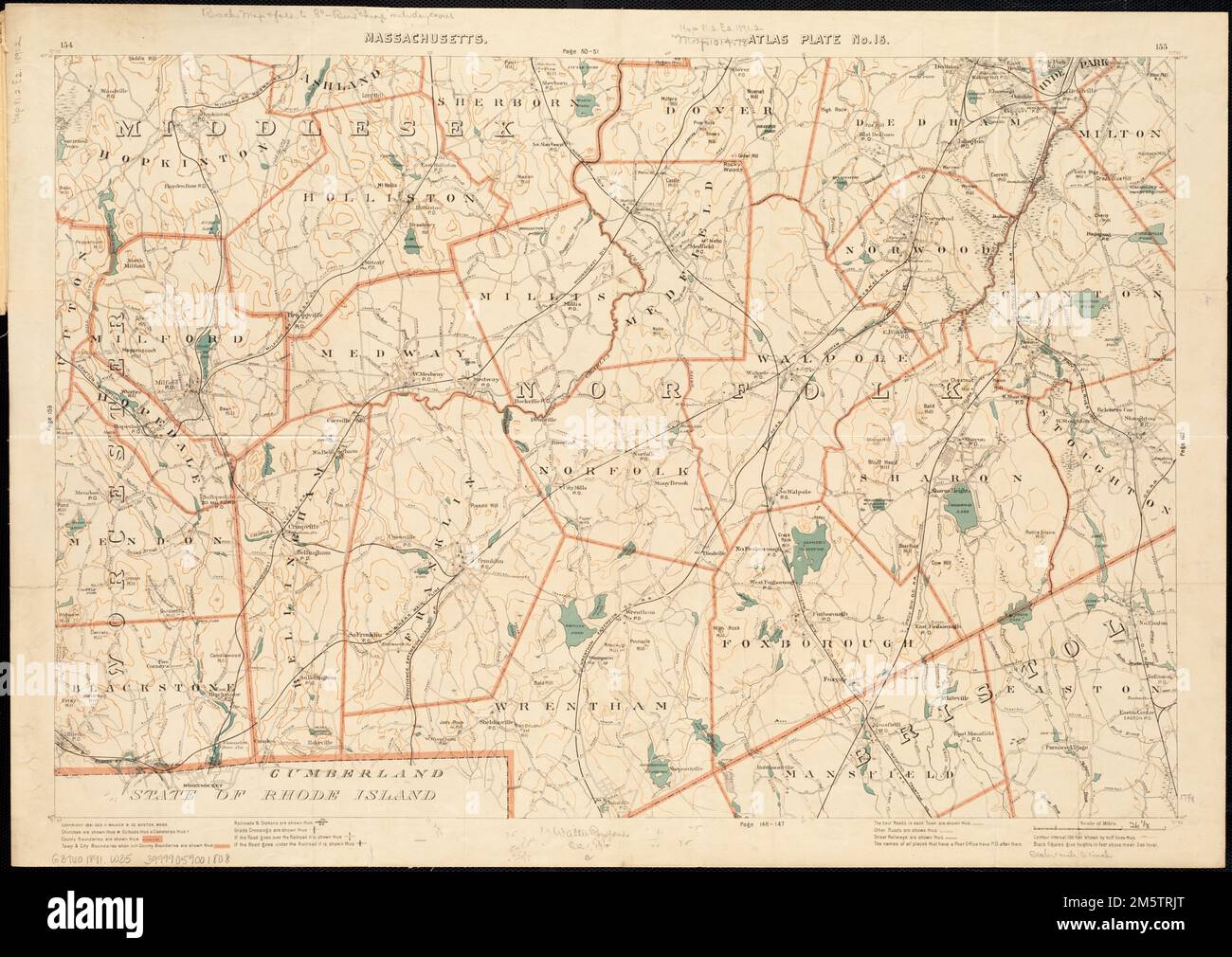 Massachusetts : atlas plate no. 15. Relief shown by contours and spot ...