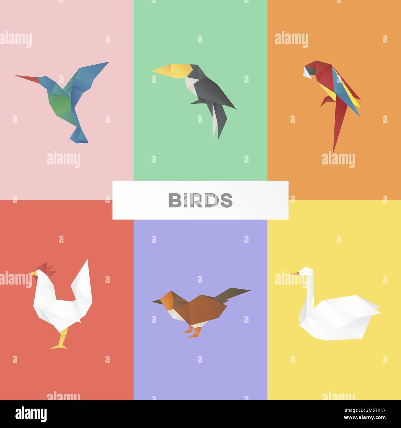 Origami birds paper craft vector cut out set Stock Vector Image & Art - Alamy