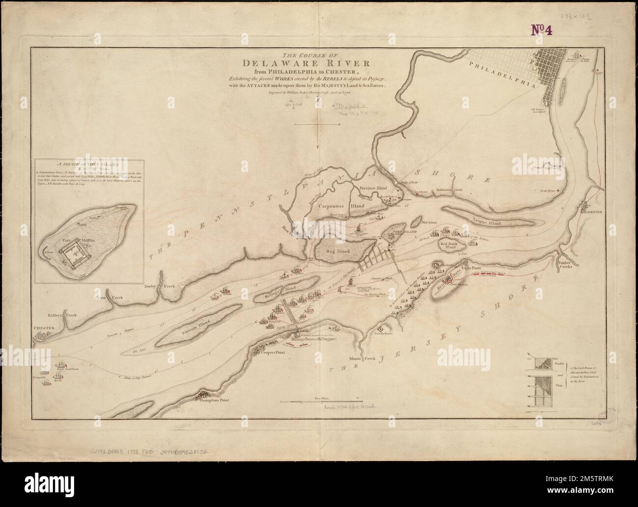 The course of Delaware River from Philadelphia to Chester, exhibiting ...