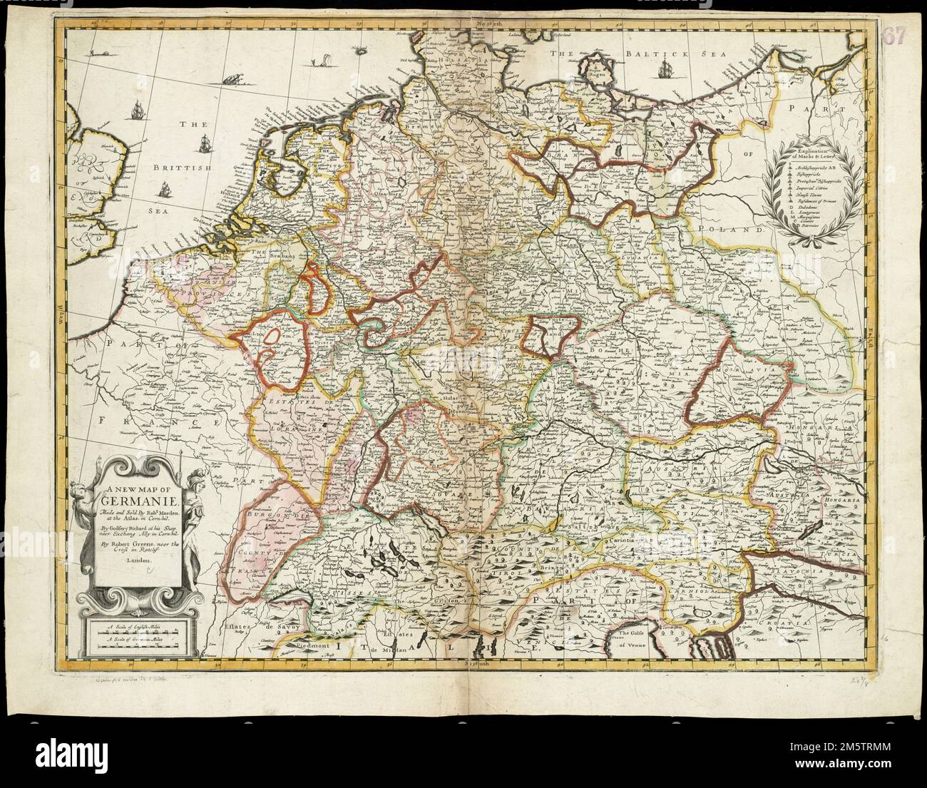 A new map of Germanie. Map of central Europe, from Germany south to ...