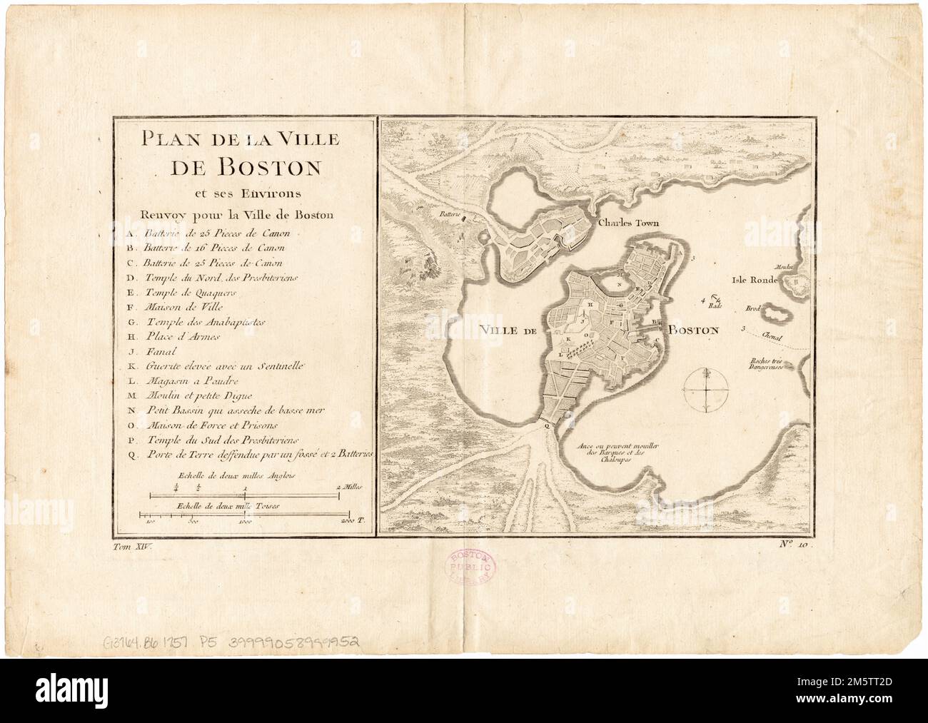 Plan de la ville de Boston et ses environs. Depths shown by soundings ...