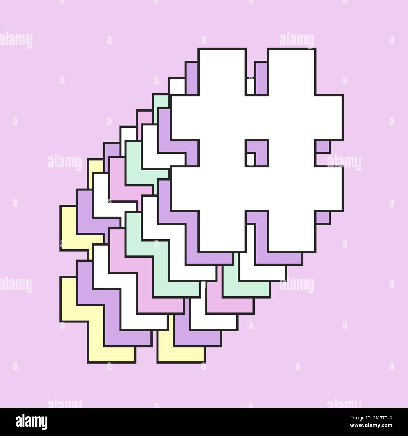 Retro 3d pastel hashtag png sign typography Stock Vector Image & Art ...