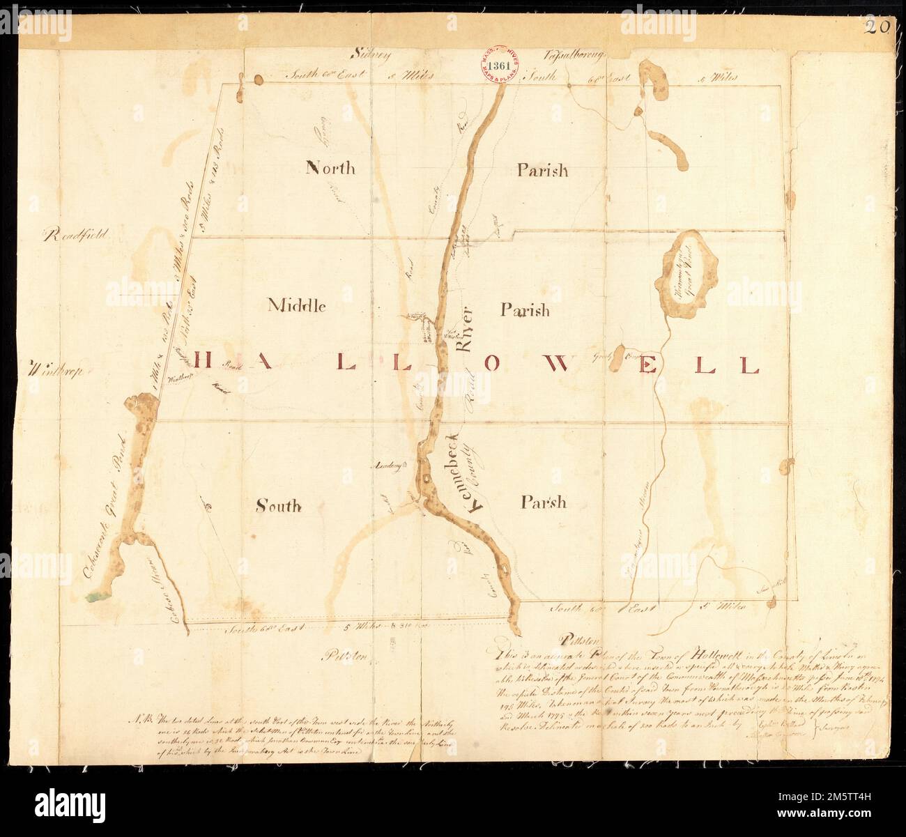Plan of Hallowell surveyed by Ephraim Ballard and Sylvester Moore ...