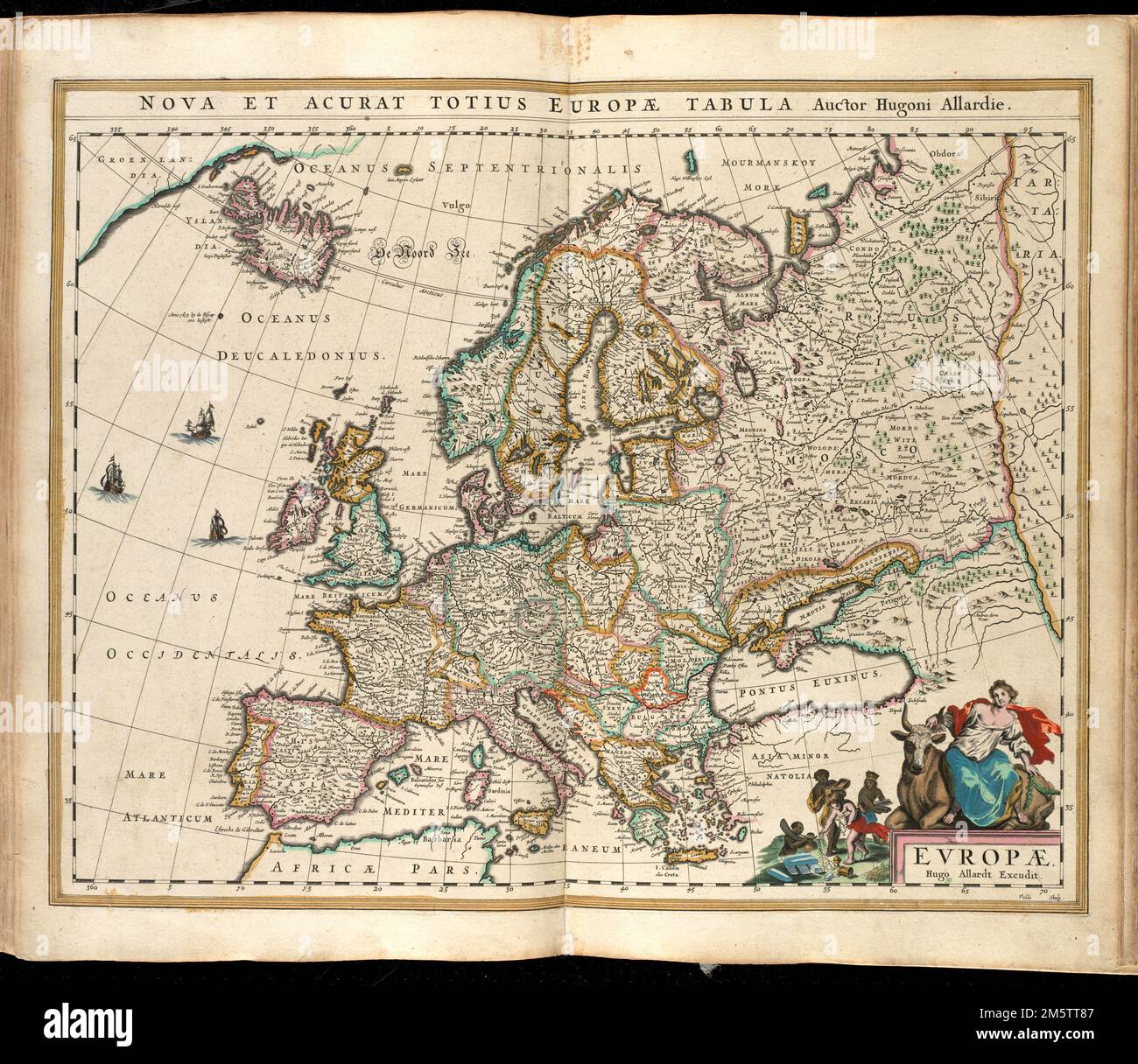 Europae. Relief shown pictorially. Appears in the Boston Public Library ...