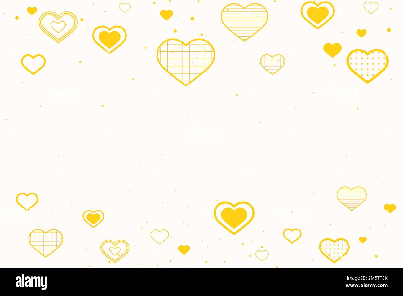 Vector lovely yellow border decorated with hearts Stock Vector Image ...