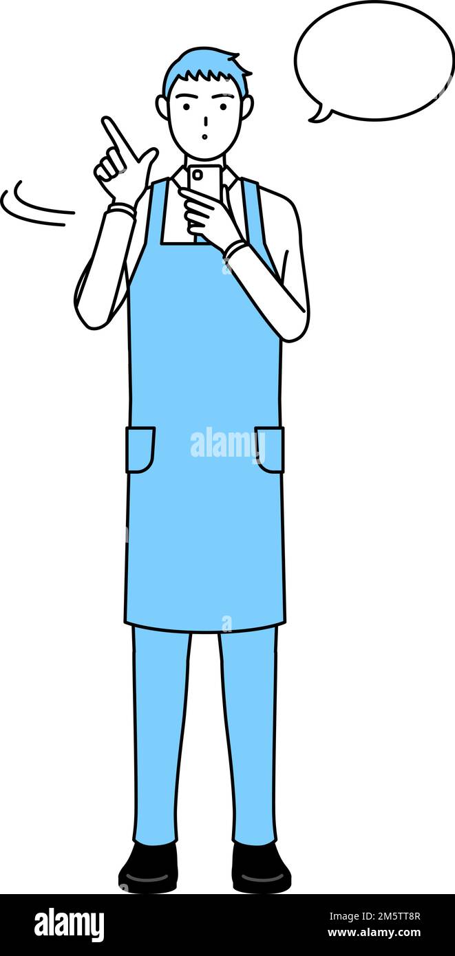 Simple line drawing smartphone speech Cut Out Stock Images & Pictures ...