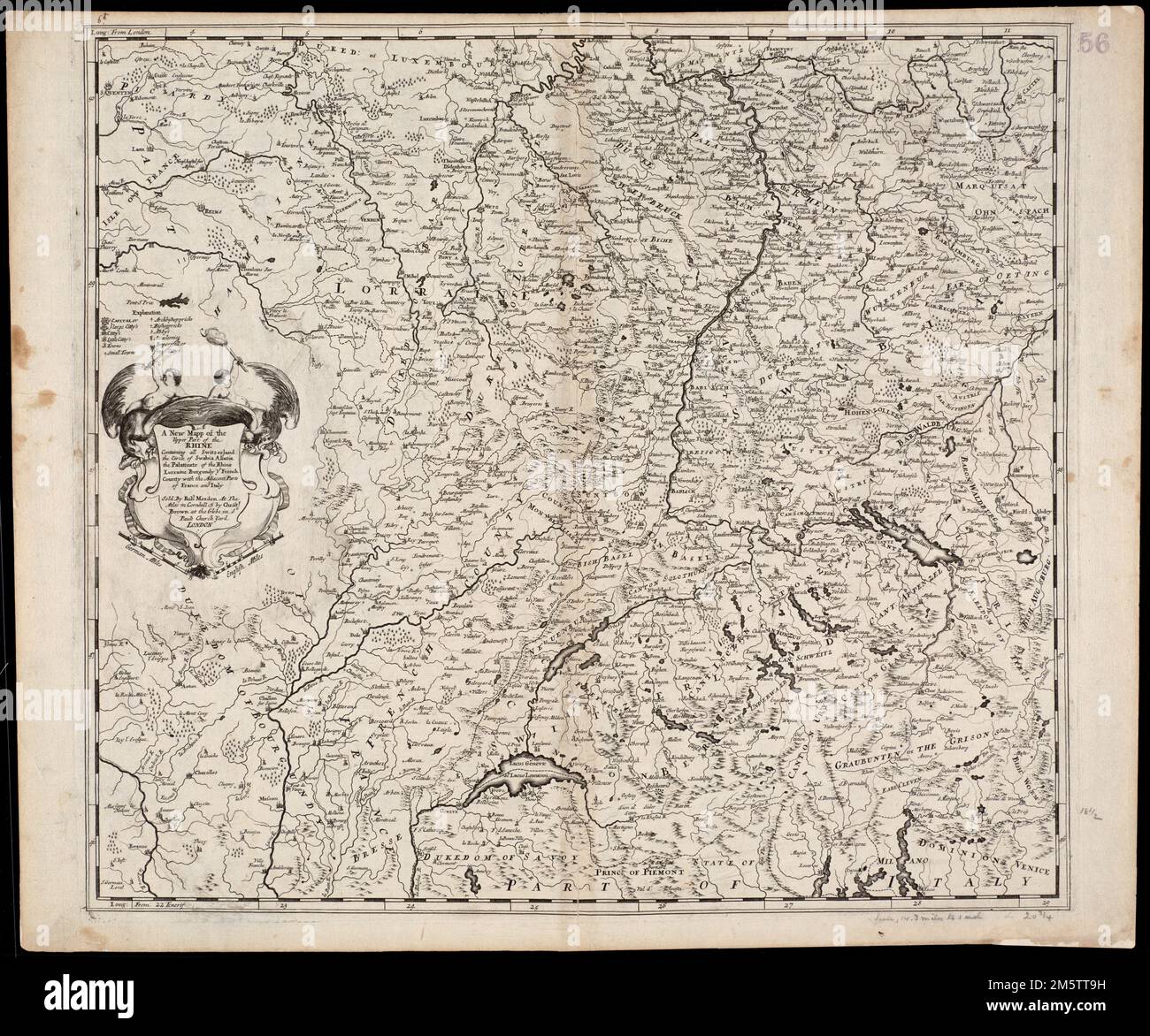 A new mapp of the upper part of the Rhine containing all Switzerland ...