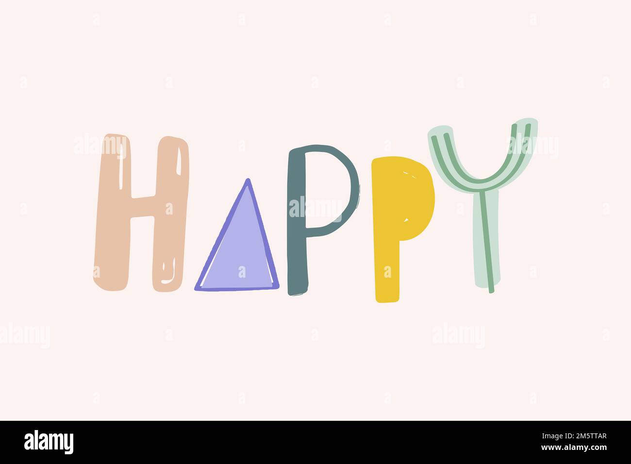 Doodle lettering happy vectorcalligraphy Stock Vector Image & Art - Alamy