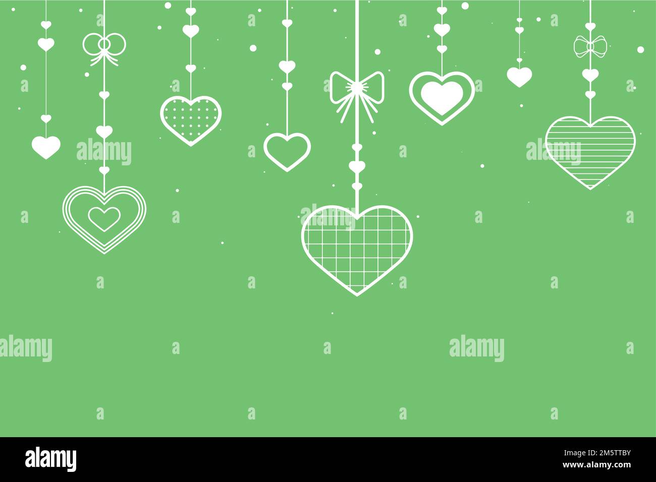 Vector dangling hearts green background Stock Vector Image & Art - Alamy