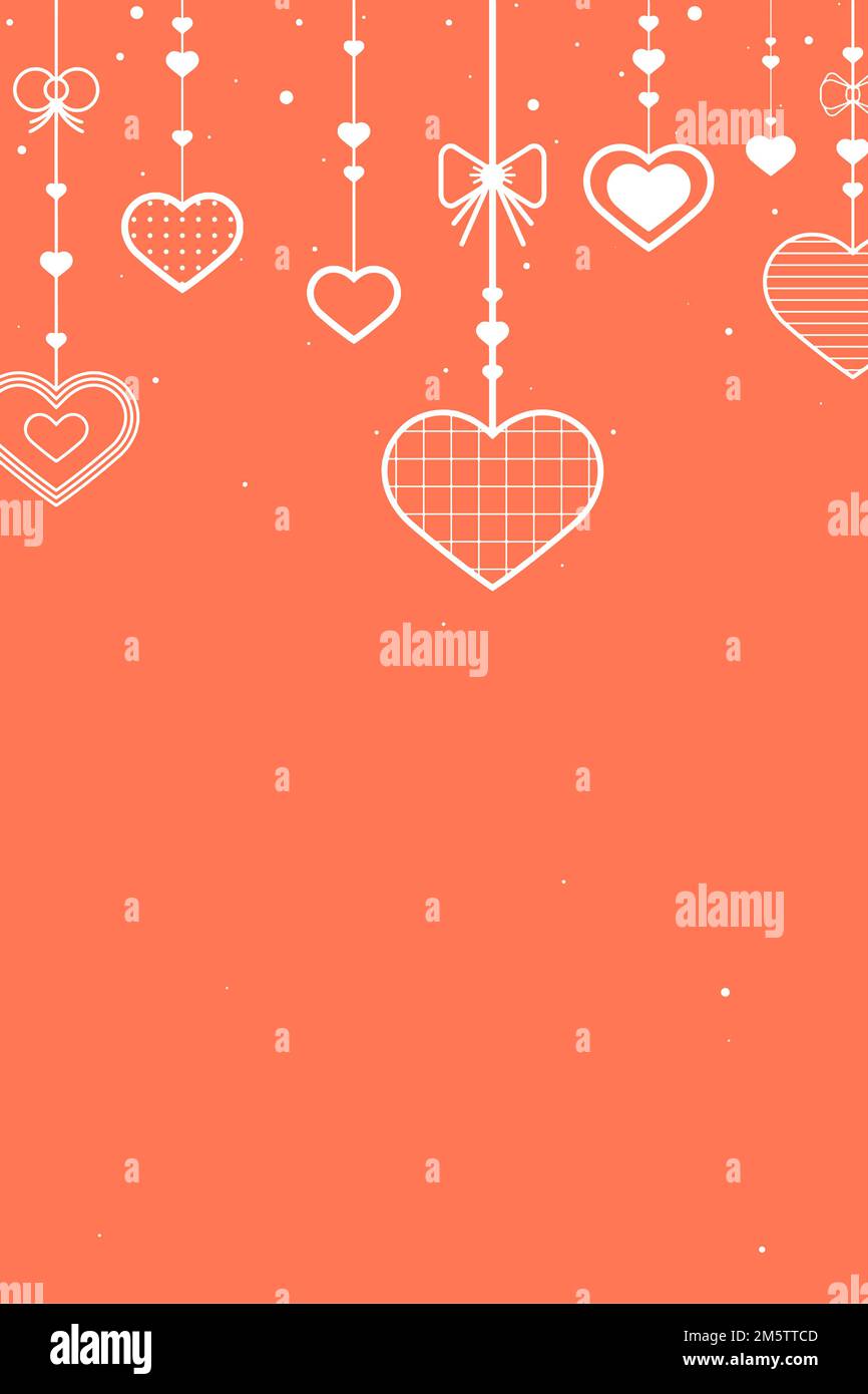Vector hanging hearts cute colorful pink background Stock Vector Image ...