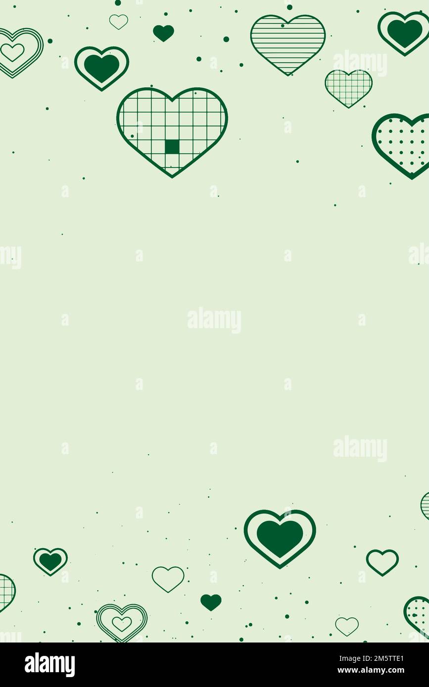 Vector cute green border decorated with hearts Stock Vector Image & Art ...