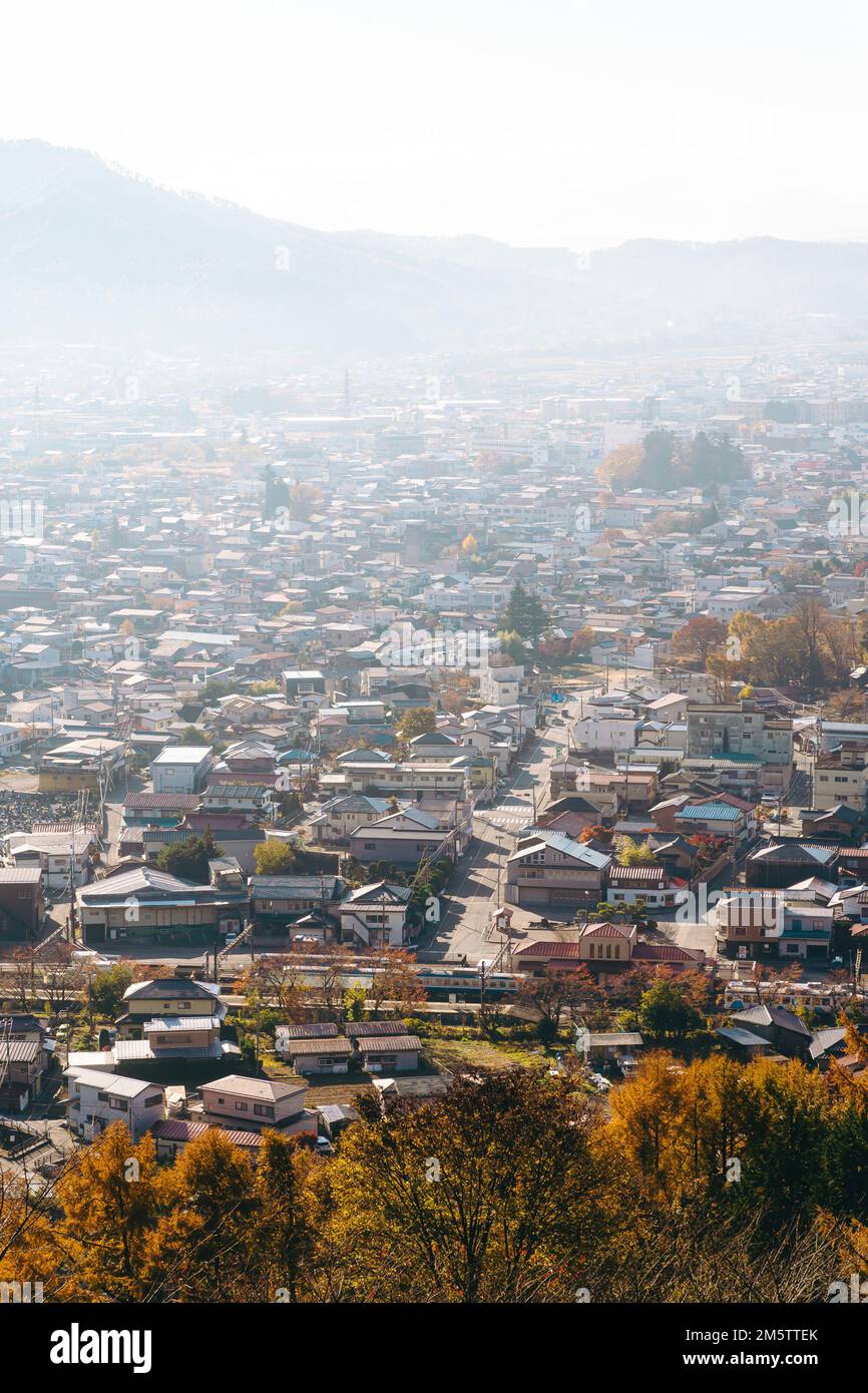 Aerial view of Kawaguchi town Stock Photo - Alamy