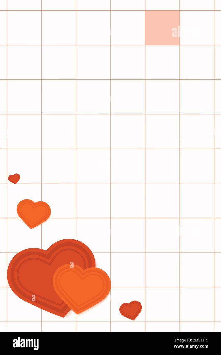 Vector orange heart corner border grid pattern background Stock Vector Image & Art - Alamy
