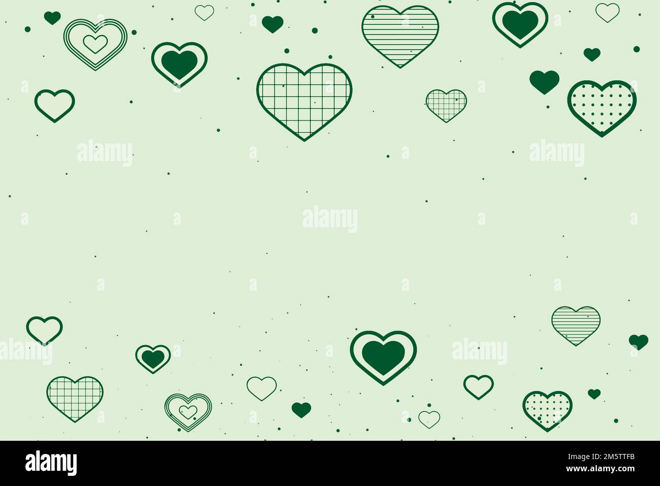 Vector cute green border decorated with hearts Stock Vector Image & Art ...