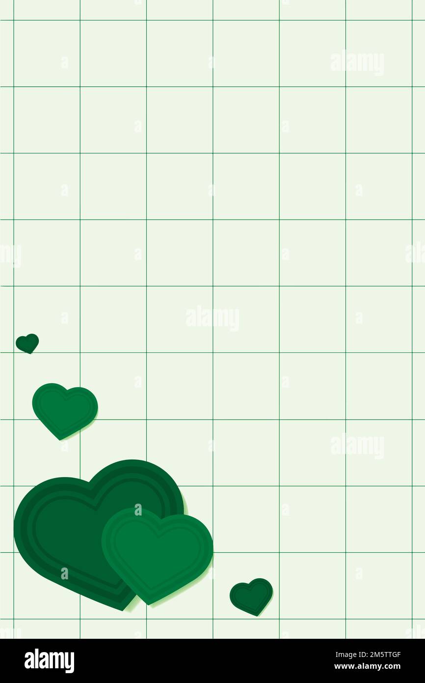 Vector heart corner border grid pattern green background Stock Vector Image & Art - Alamy