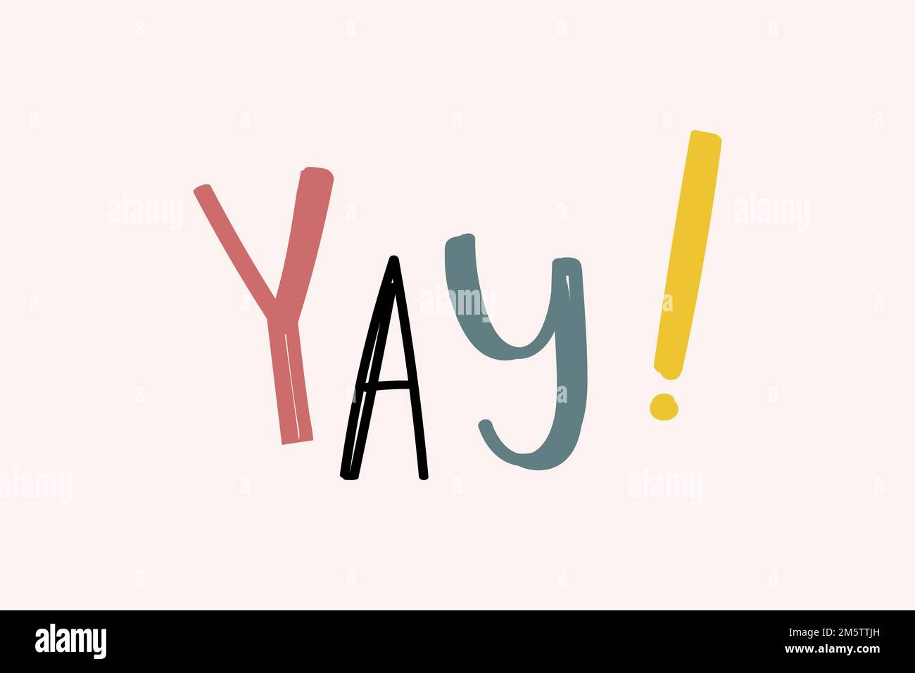 Yay! doodle word hand-lettering typography Stock Vector Image & Art - Alamy