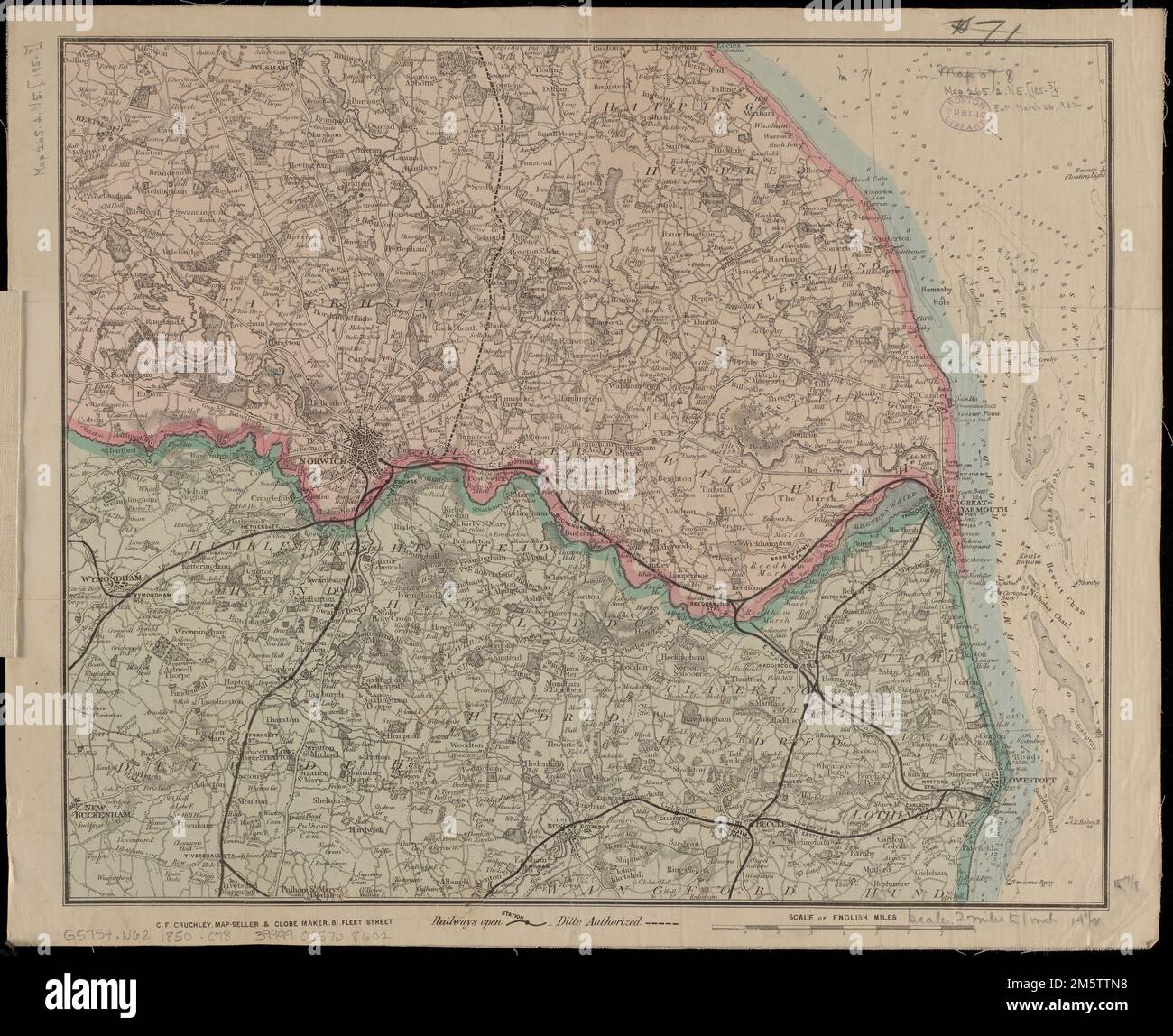 Cruchley's visitors' map of the environs of Norwich, from the Ordnance ...