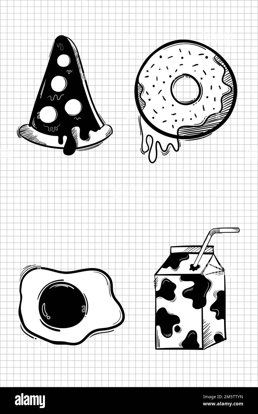 Funky food icon vector hand drawn doodle cartoon sticker Stock Vector ...